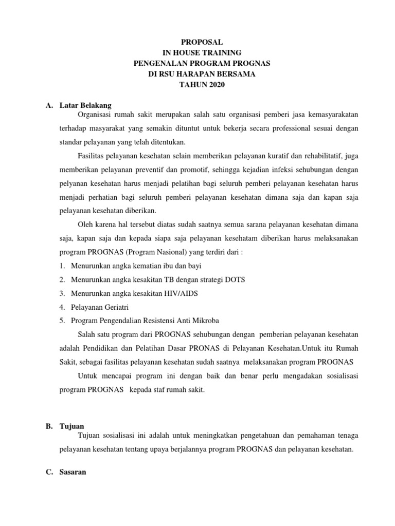 Proposal in House Training Prognas 2020 | PDF