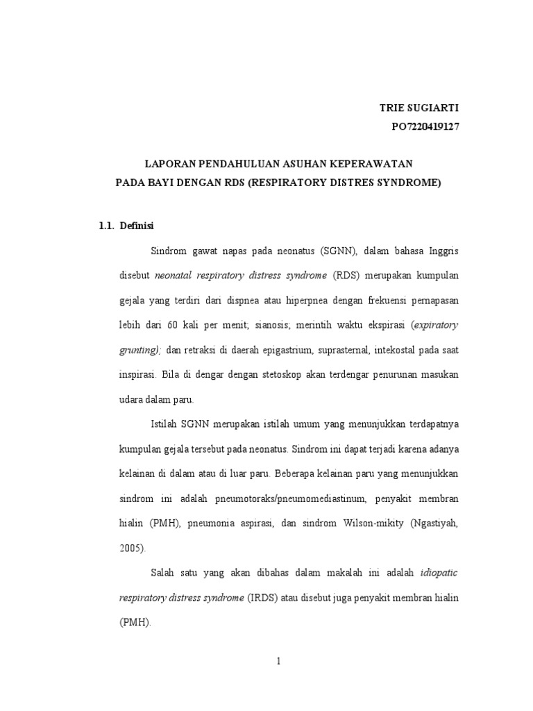 LP Askep Rds Pada Bayi | PDF