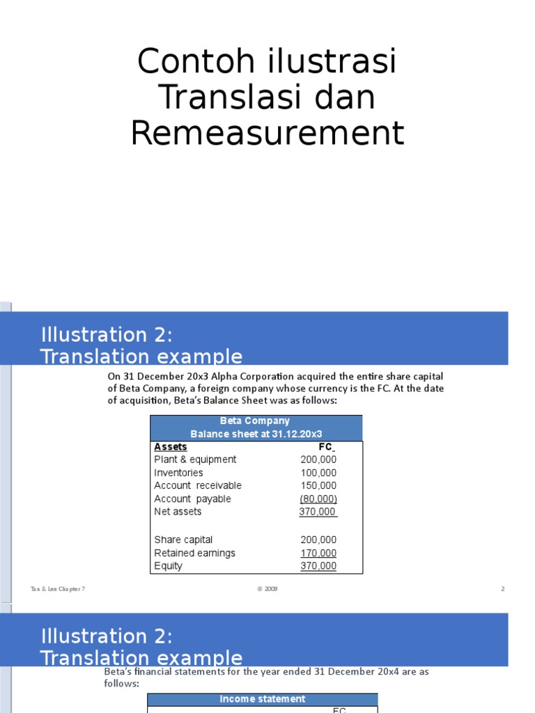 Contoh Ilustrasi Translasi Dan Remeasurement | PDF | Book Value ...