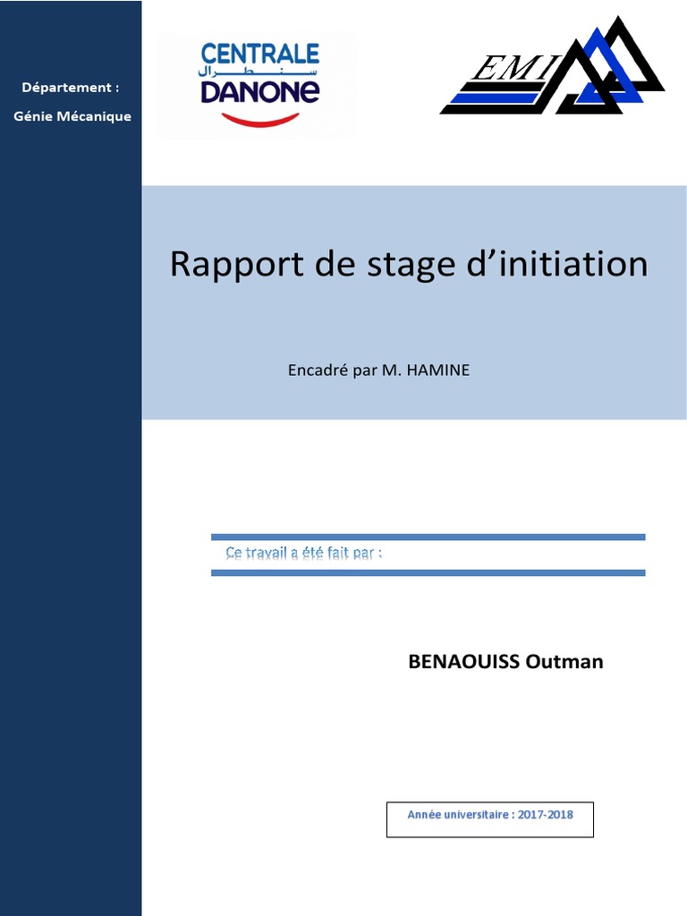 Rapport de stage à Centrale Danone Meknès | PDF | Chaudière | Laitages