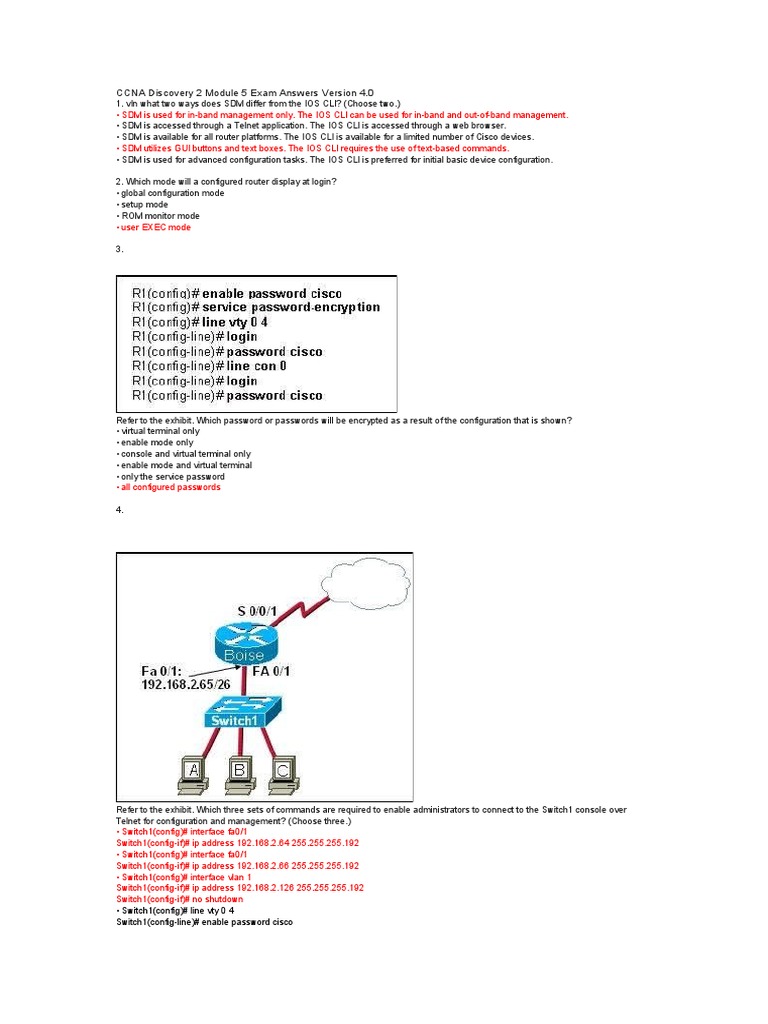 CCNA Discovery 2 Module 5 Exam Answers Version 4.0 | PDF | Computer Network | Ip Address