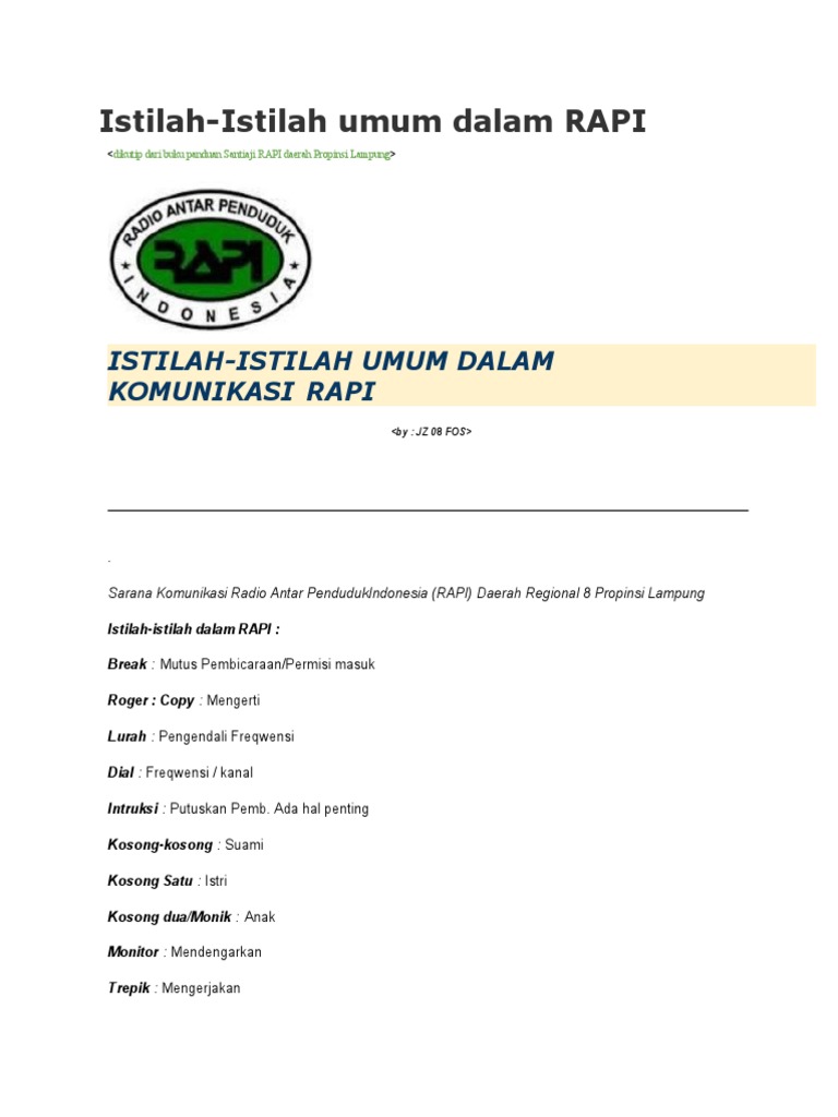 Bahasa Rapi | PDF
