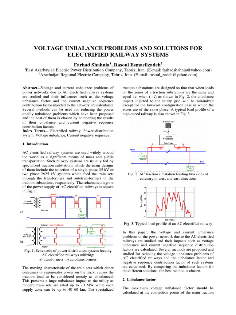 Voltage Unbalance And Solutions Pdf Electrical Substation Electric Power Distribution