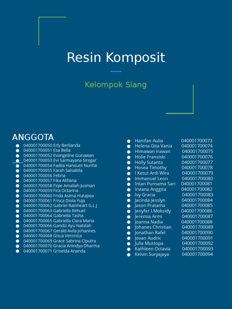 (Singkat) Tugas Kelompok Siang - Komposit Kelas II Matriks Sectional | PDF