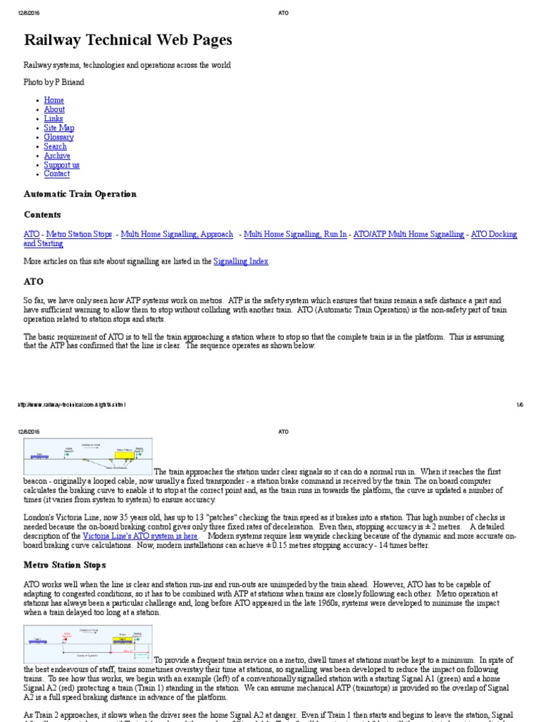 Automatic Train Operation Pdf Train Rapid Transit