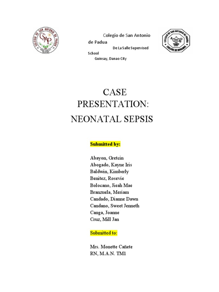 Case Presentation-Neonatal Sepsis | PDF | Lung | Respiratory Tract