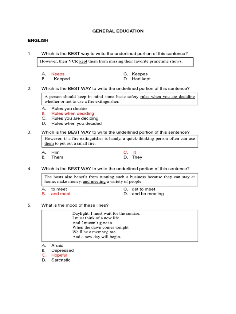 LET Gen Ed With Key | PDF | Vitamin D | Waste