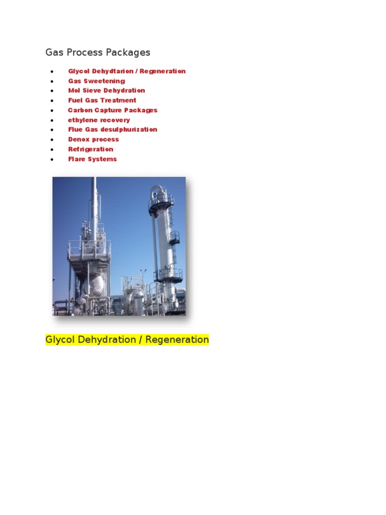 Gas Processing Packages Details Information | PDF | Natural Gas ...