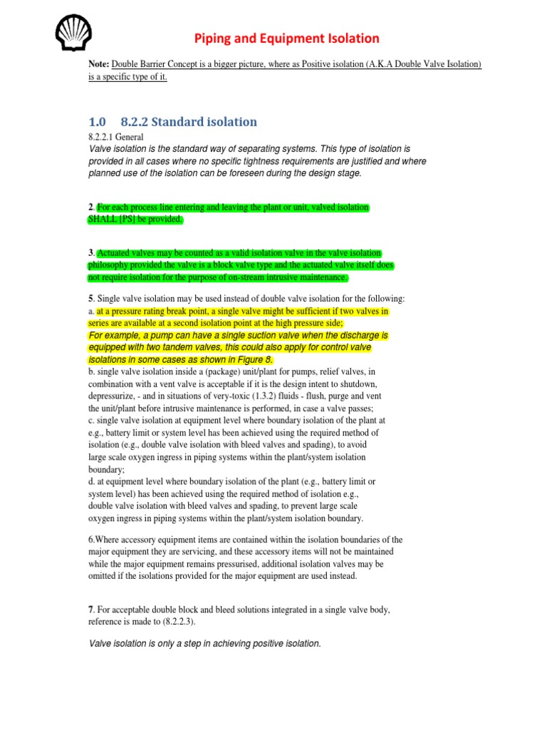 Piping and Equipment Isolation | PDF | Valve | Pump