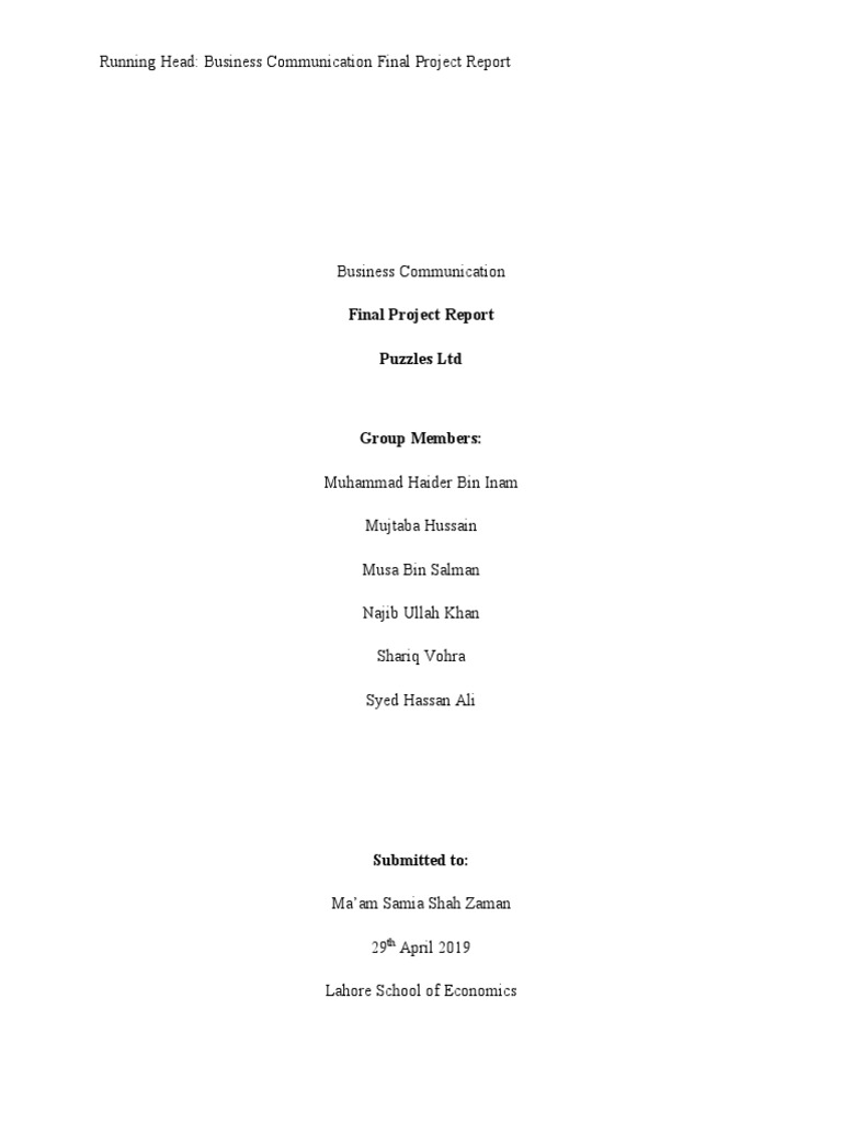 Business Communication Final Project Report 2 | PDF | Video Games | Human Resources