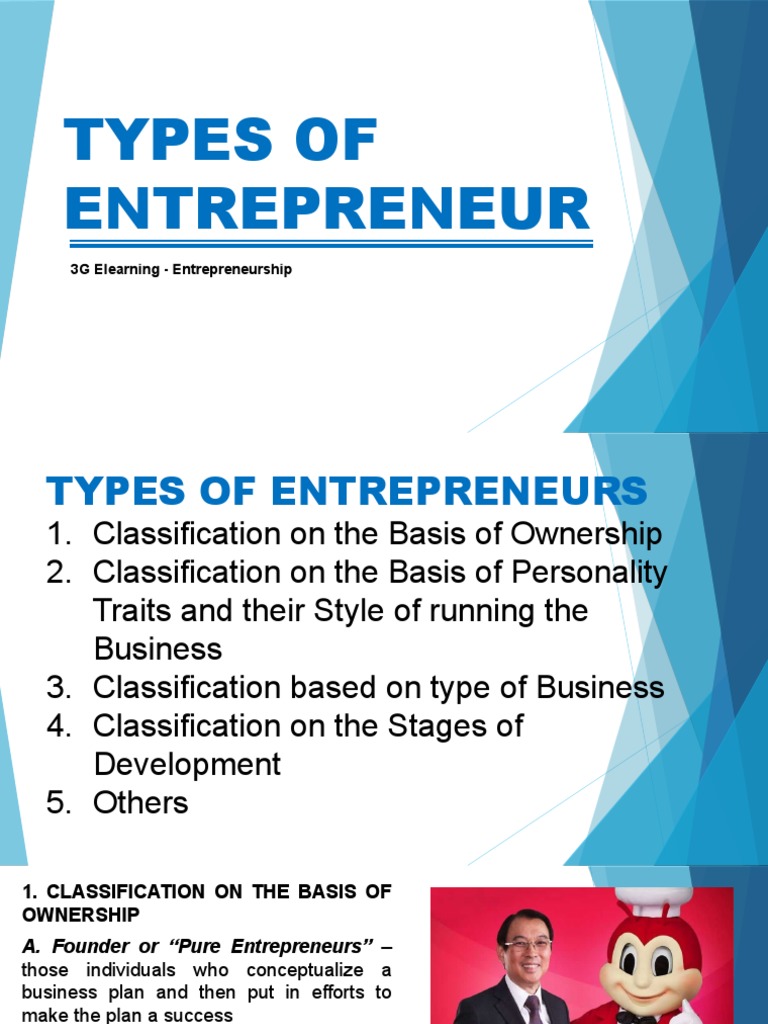 Types of Entrepreneurs | PDF | Entrepreneurship | Social Entrepreneurship
