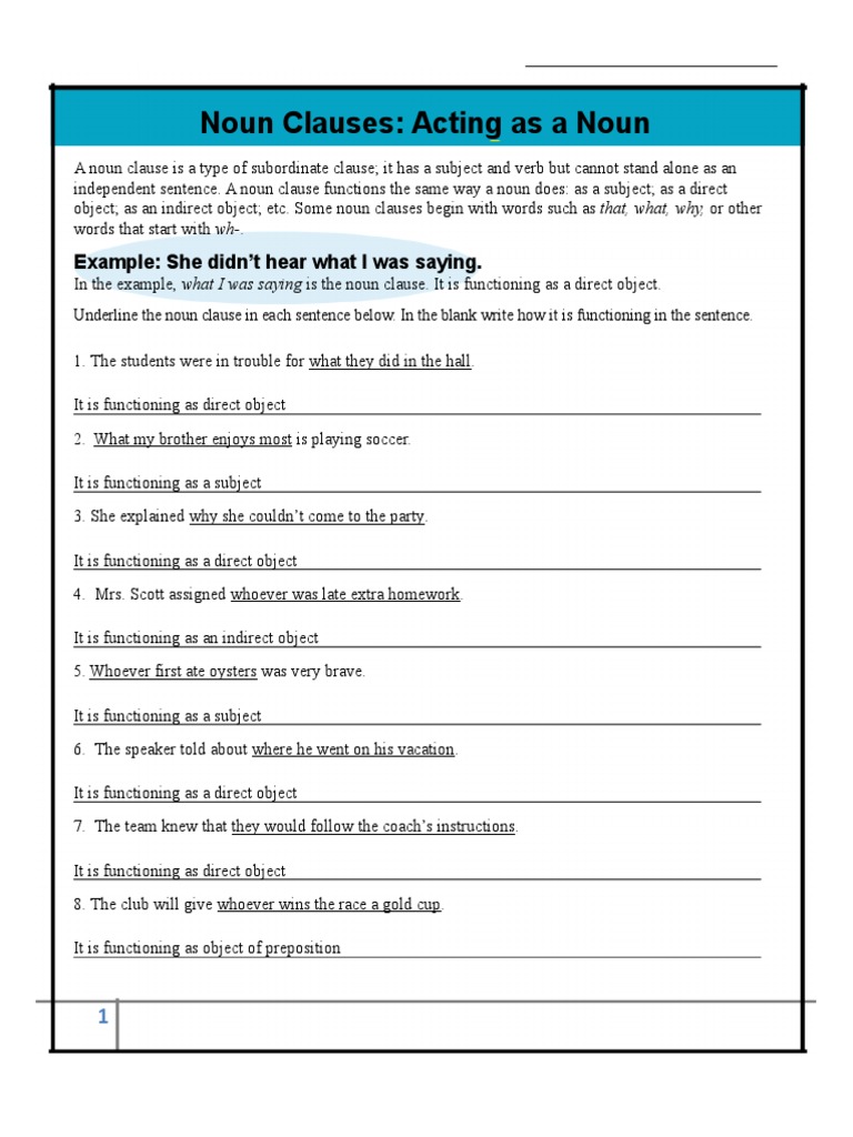 Practice Noun&Answer | PDF | Clause | Verb