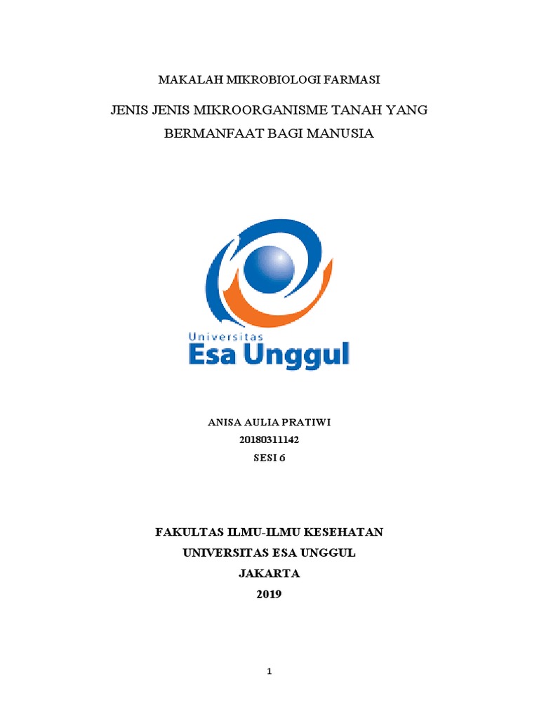 Makalah Mikrobiologi (Jenis Jenis Mikroba Tanah) | PDF Makalah Mikrobiologi (Jenis Jenis Mikroba Tanah) | PDF