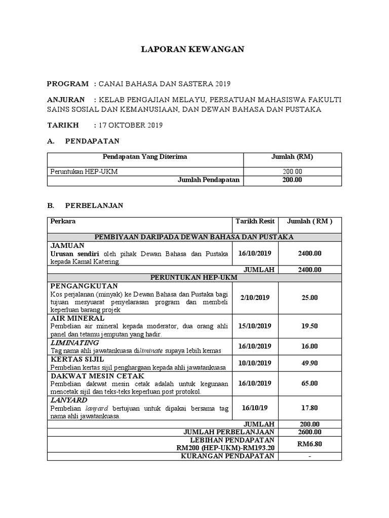 LAPORAN KEWANGAN Cbs | PDF