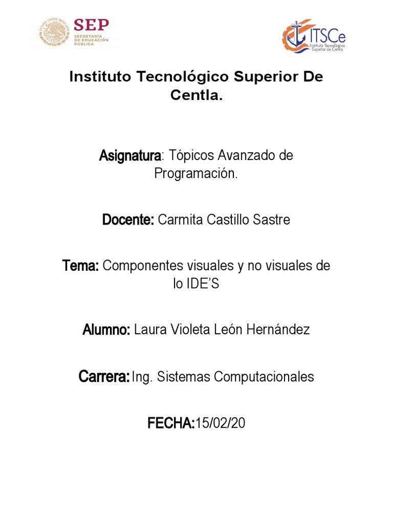 Componentes Visuales y No Visuales | Descargar gratis PDF | Entorno de ...