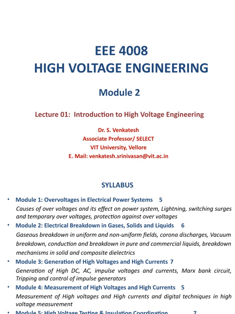 High Voltage Engineering Intro | PDF | Ionization | Electrical Breakdown