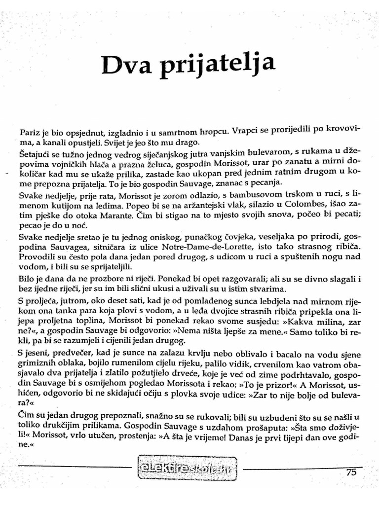 Guy de Maupassant - Dva Prijatelja PDF | PDF