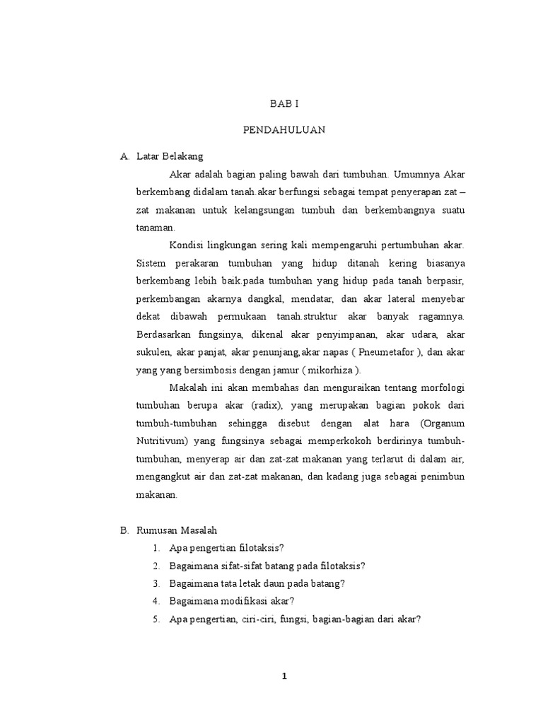 Modifikasi dan Anatomi Akar Tumbuhan | PDF