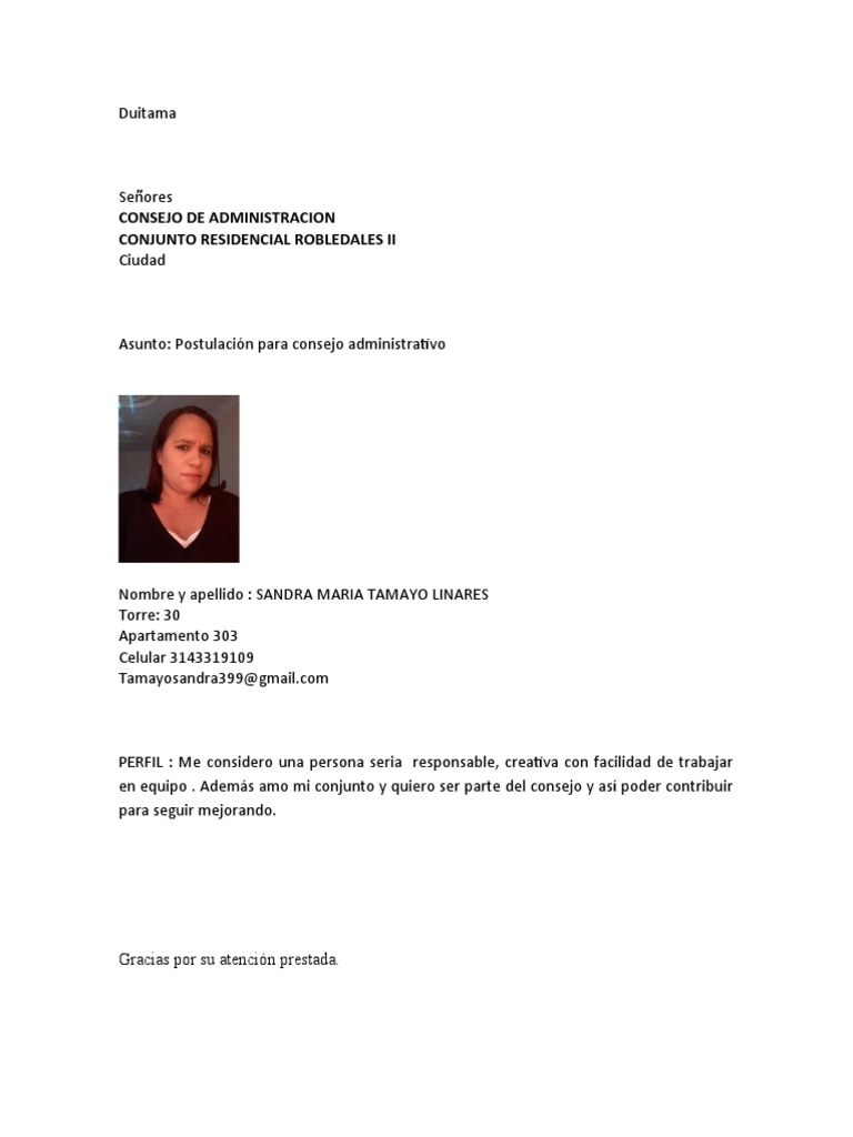 Formato Carta Al Consejo | PDF