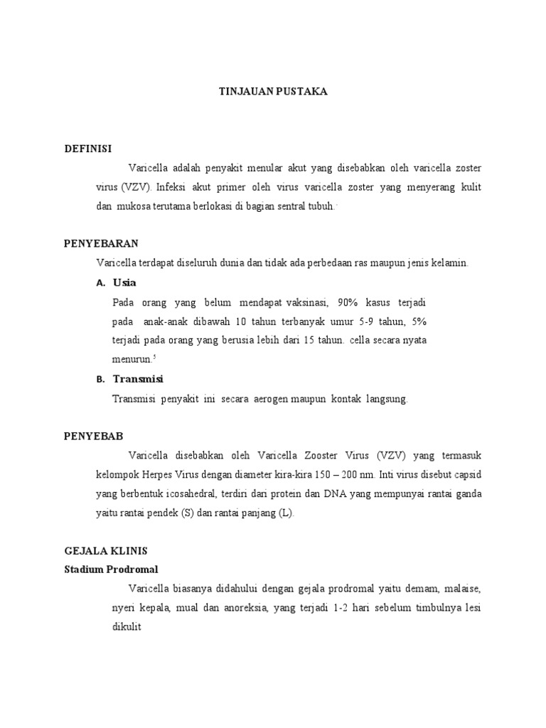 Panduan Lengkap Varicella dan Pencegahannya | PDF