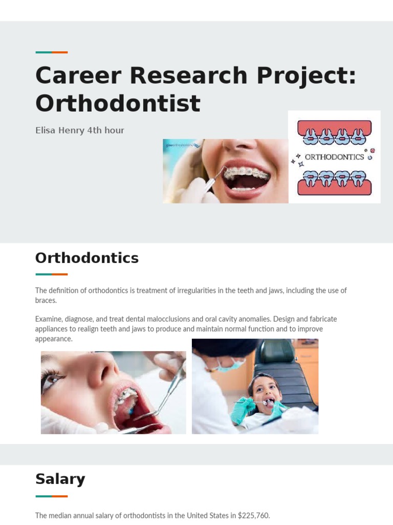 Career Research Project | PDF | Orthodontics | Dentistry