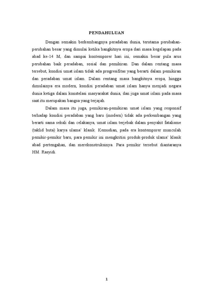 Pemikiran Kalam Kontemporer H.M Rasyidi | PDF