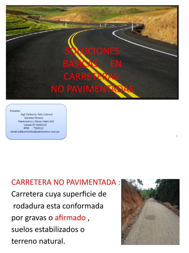 Soluciones Basicas en Carreteras No Pavimentadas | PDF | La carretera ...