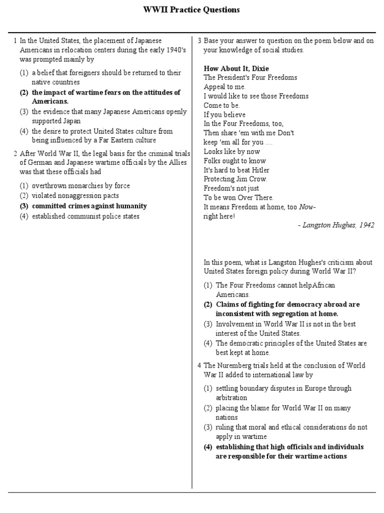 Answer Key WWII - Practice - Questions - TC - 14946117954352 | PDF ...