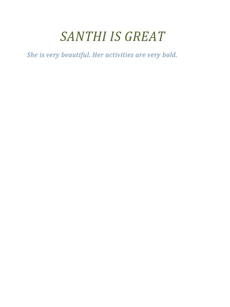 Santhi Is Great | PDF