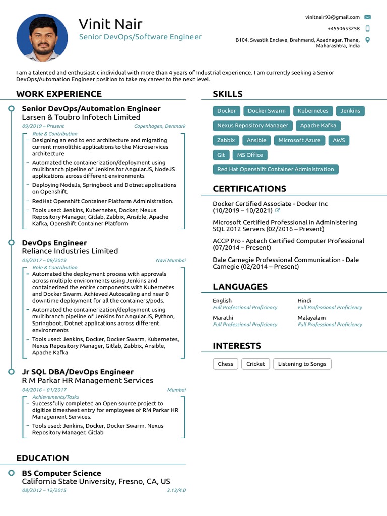 Vinit's Resume PDF | PDF | Red Hat | Free Software
