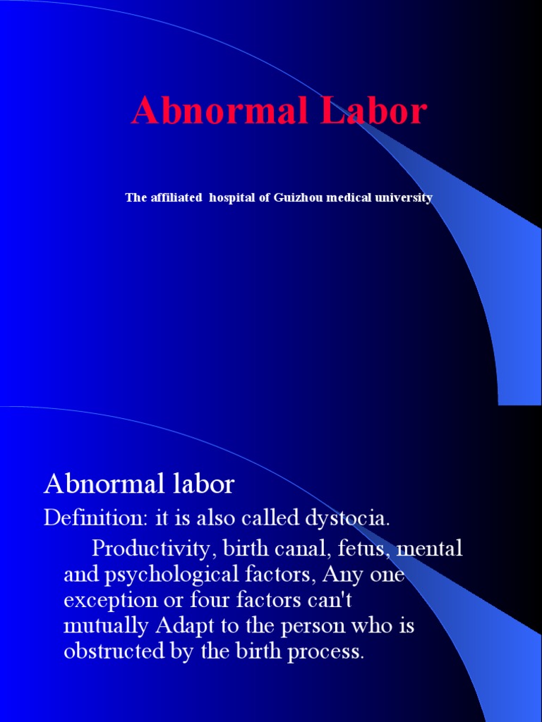 Abnormal Labor | PDF | Childbirth | Motherhood