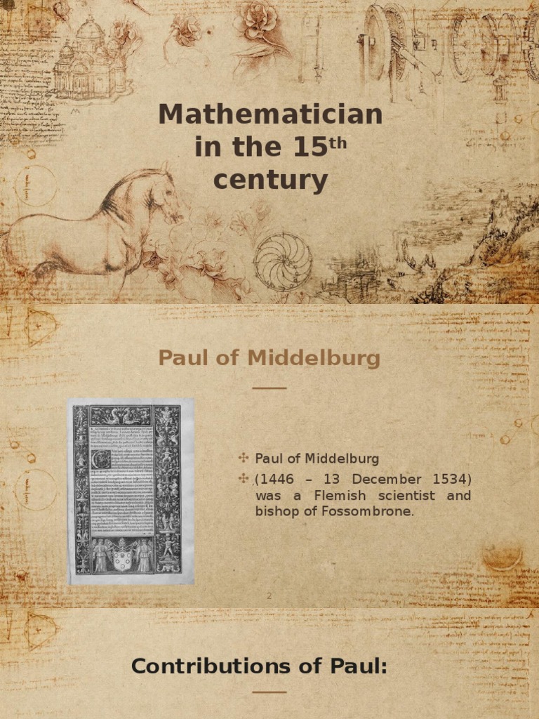 15th Century Mathematicians | PDF | Teaching Mathematics | Science