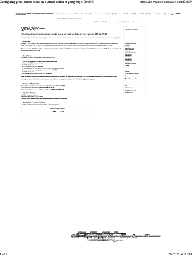 Configuring Promiscuous Mode On A Virtual Switch or Portgroup (1004099 ...