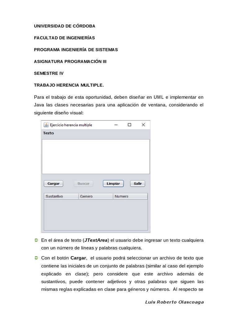 Aplicación de búsqueda de palabras en Java que implementa herencia múltiple y manejo de eventos ...