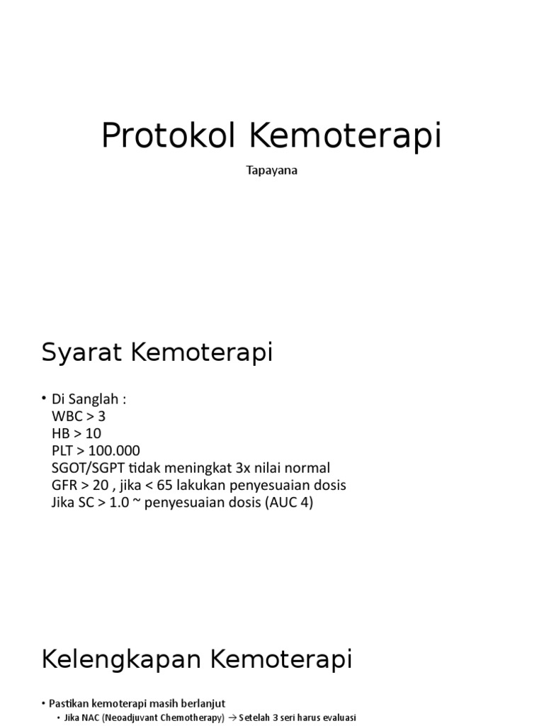 Protokol Kemoterapi YNA | PDF