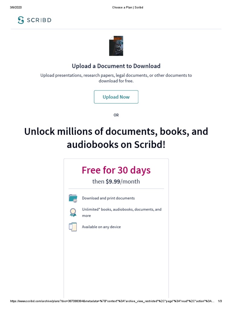 Choose A Plan - Scribd | PDF | Scribd | Electronic Publishing