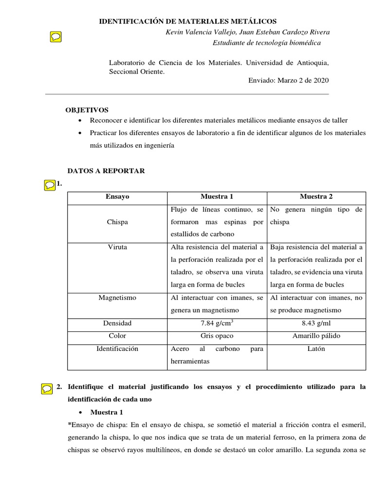 Identificación de Materiales Metálicos | PDF | Fundición | Acero