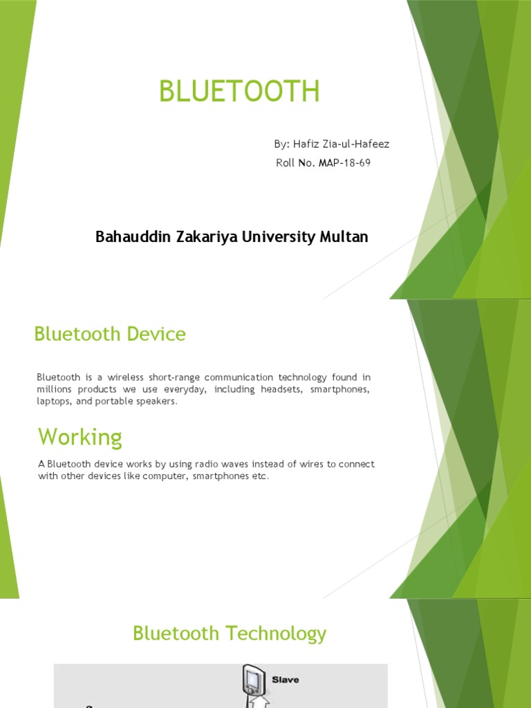 BLUETOOTH Slides | PDF | Bluetooth | Wireless