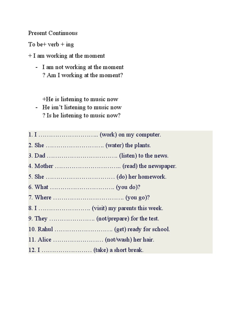 Present Continuous | PDF