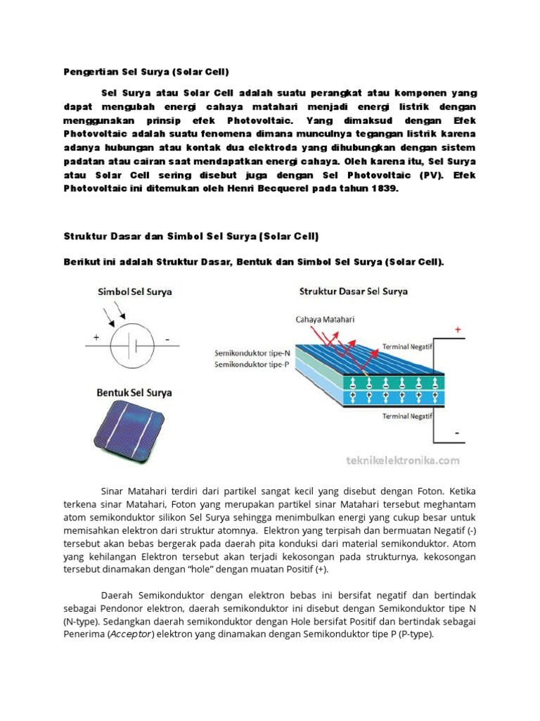 Pengertian Sel Surya | PDF | Sains & Matematika