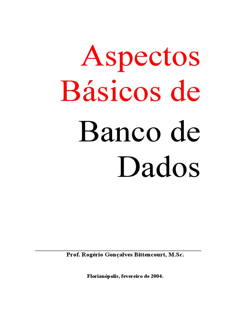 Aspectos Basicos de Banco de Dados | PDF | SQL | Bancos de dados