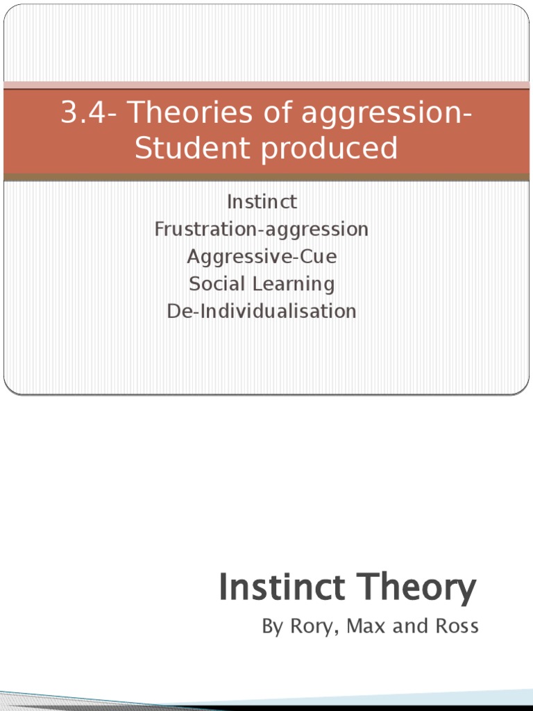 3.4 - Theories of Aggression Student Produced | PDF | Aggression | Instinct