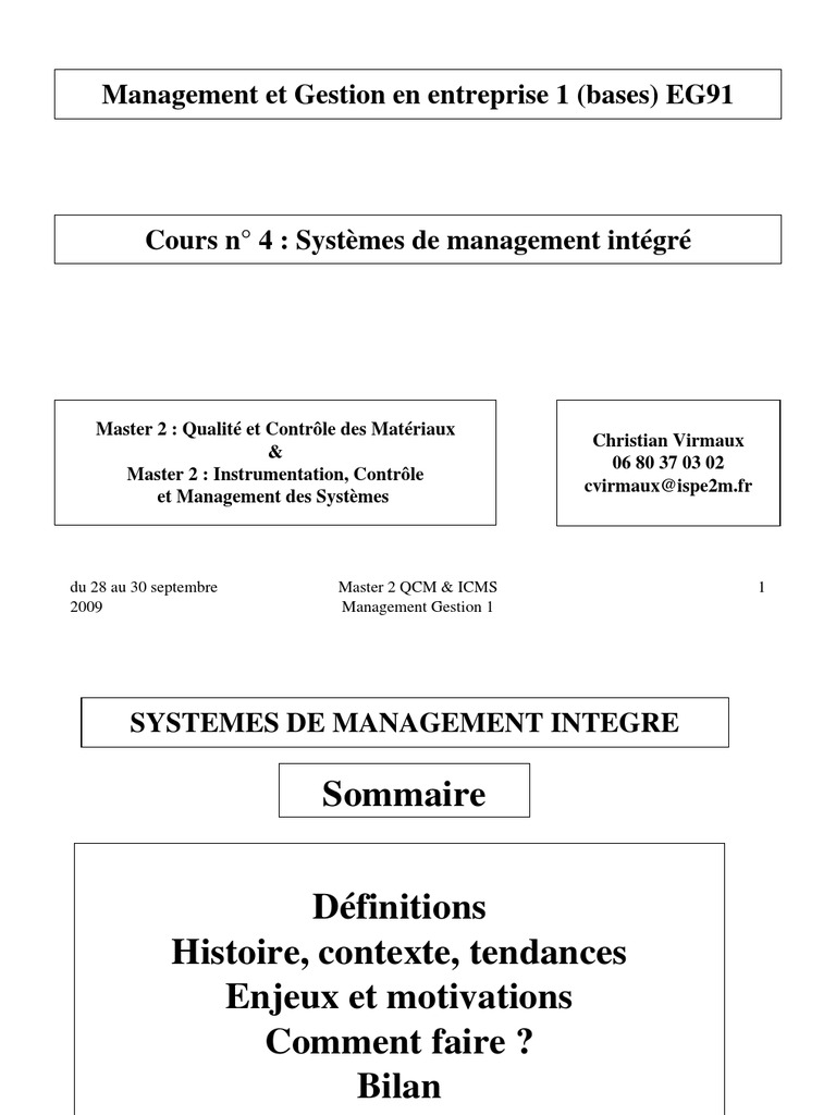 Système de Management Intégré QSE | PDF | Management de la qualité | Risque