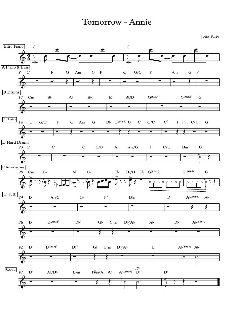 Tomorrow - Annie - Full Score | PDF