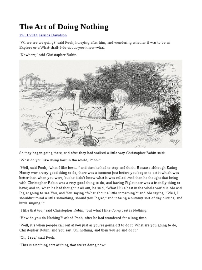 The Art of Doing Nothing | PDF | Winnie The Pooh