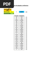 Tabla de Pulgadas A MM y CM | PDF