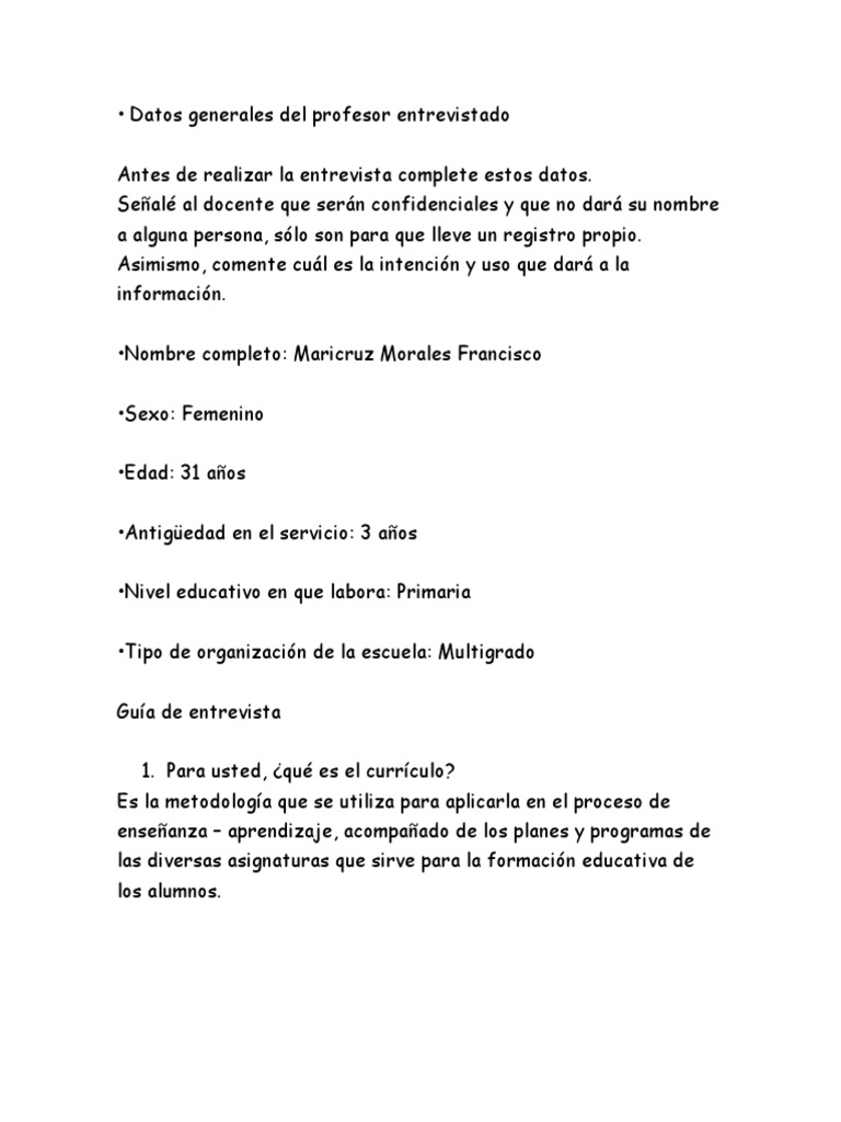 Guión de Entrevista Semana 2 Modulo 3 | PDF