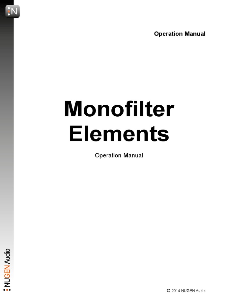 Monofilter Elements Manual | PDF | Sound Recording And Reproduction ...