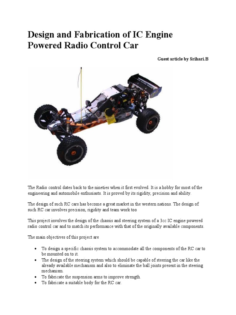 Design and Fabrication of IC Engine Powered Radio Control Car | PDF ...