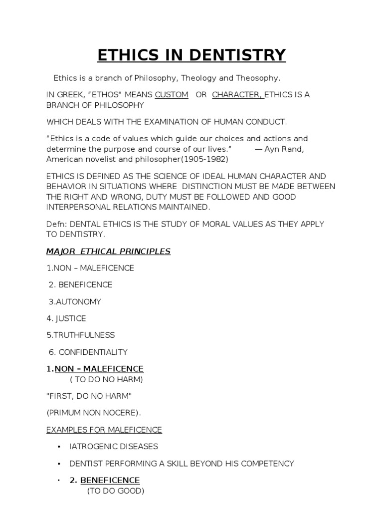 Key Principles of Dental Ethics | PDF | Self-Improvement